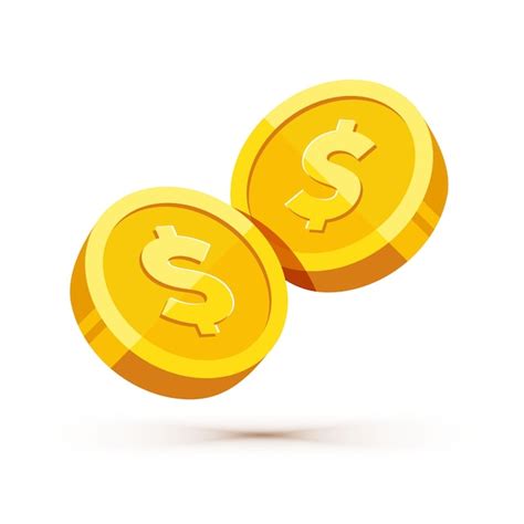 Premium Vector Gold Coin With Dollar Sign Vector Illustration