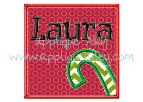 Side Candy Cane Patch Appliquealley