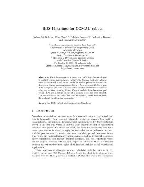 pdf ros i interface for comau robots unipd itrobotics dei unipd it