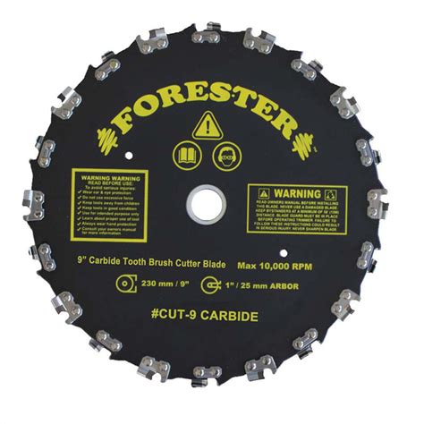 Forester Carbide Tipped Chainsaw Tooth Brush Cutter Blade 9 Diameter