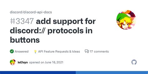 Add Support For Discord Protocols In Buttons · Discord Discord Api