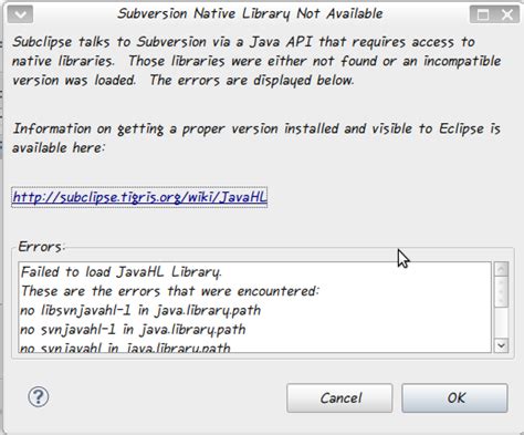 Installing JavaHL for Subclipse Eclipse on Ubuntu JavaHL 문제 허니몬