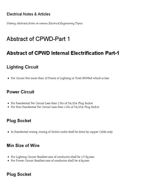 Electrical Notes And Articles A Comprehensive Summary Of Key Regulations And Guidelines For