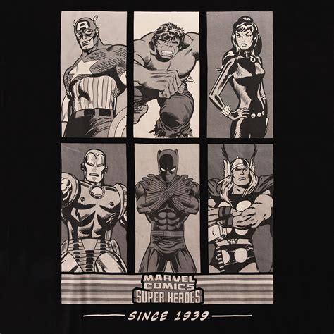 Marvel Comics Super Heroes Since 1939 Oversize T Shirt Black Elbenwald