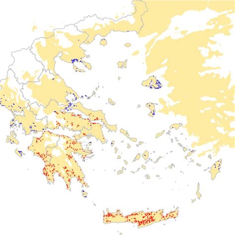 1 binary suitability maps and olive production sites for italy