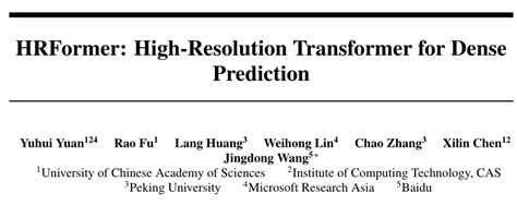 开源 NeurIPS2021 HRFormer一种高分辨率 Transformer 知乎