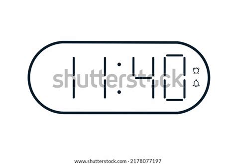 Vector Flat Illustration Digital Clock Displaying Stock Vector Royalty