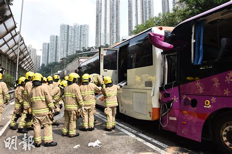 將軍澳隧道外五車相撞87傷 涉學校旅遊巴及本地團 學生形容似坐過山車 1653 20230324 港聞 即時新聞 明報新聞網