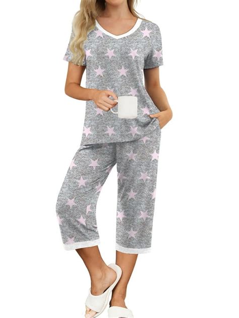 2 Piece Womens Pajama Sets Cute Rabbit Butterfly Flower Soft
