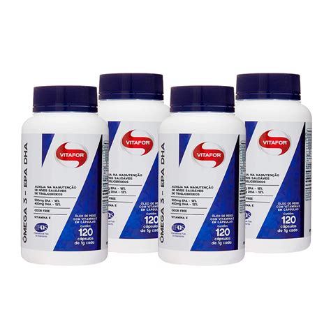 Kit 04 Omega 3 Epa Dha Vitafor 120 Caps Shopee Brasil