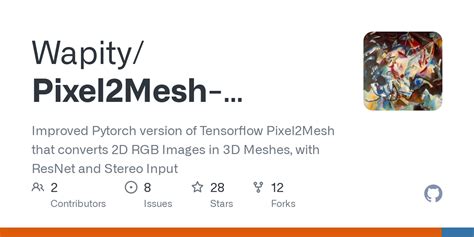 Github Wapity Pixel Mesh Pytorch Improved Pytorch Version Of Tensorflow Pixel Mesh That