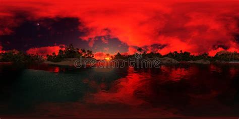 3d Rendering Of A Palms Beach In An Island Bay Stock Illustration Illustration Of Rendering