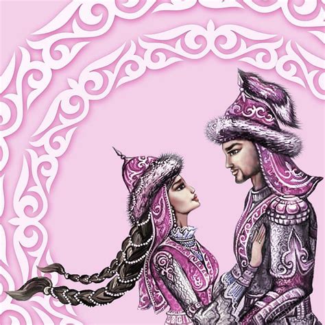 Казахская девушка в национальном костюме рисунок Zefirka Club фото и картинки