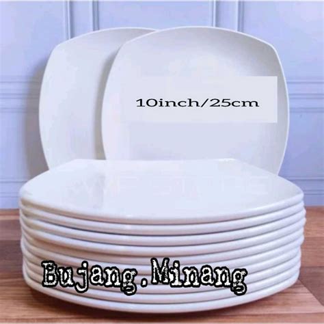 Jual BM Promo 6 Pcs 1 Lusin Piring Makan Semi Melamin 10 Inch