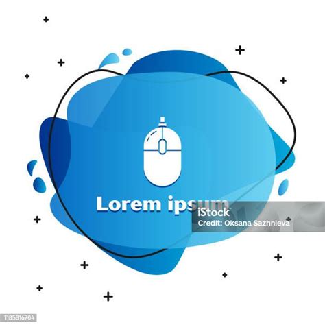 흰색 배경에 격리 된 흰색 컴퓨터 마우스 아이콘입니다 휠 기호가 있는 광학 액체 모양의 추상 배너입니다 벡터 일러스트레이션 0명에 대한 스톡 벡터 아트 및 기타 이미지