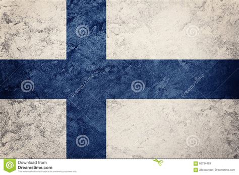 Grunge Finland Flag Finland Flag With Grunge Texture Stock Image
