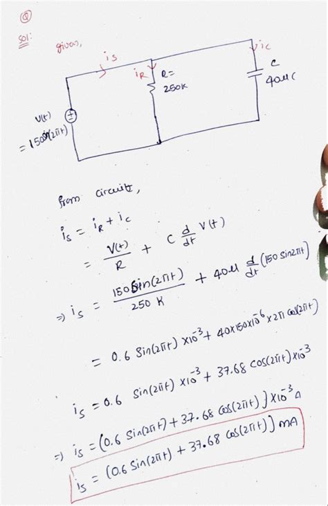 Solved In The Following Parallel Rc Network Determine I S Total