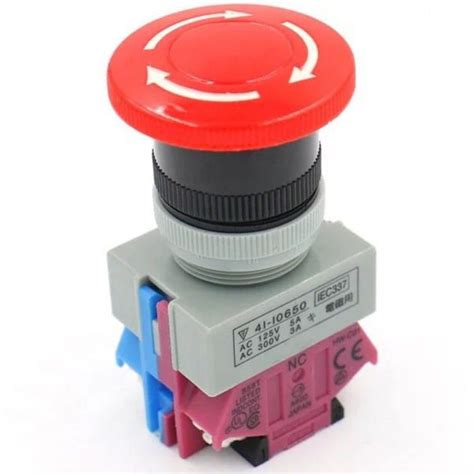 Jual Emergency Button 22mm Y090 No Nc Mushroom Stop Push Button Switch Shopee Indonesia