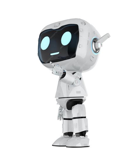 Premium Photo Cute And Small Artificial Intelligence Personal Assistant Robot Finger Point