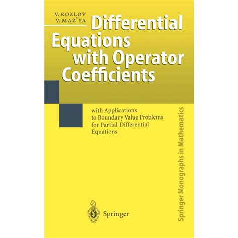 Differential Equations With Operator Coefficients No Shoptime