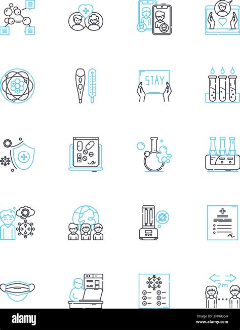 Microorganisms Linear Icons Set Acteria Virus Fungi Parasites