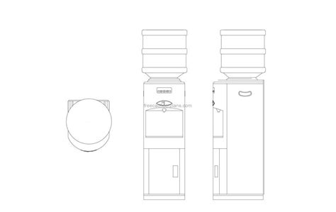 Water Dispenser All 2d Views Free Autocad Block Free Cad Floor Plans