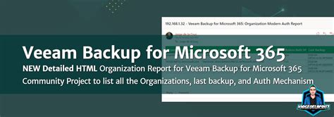 Veeam Detailed Html Organization Report For Veeam Backup For Microsoft