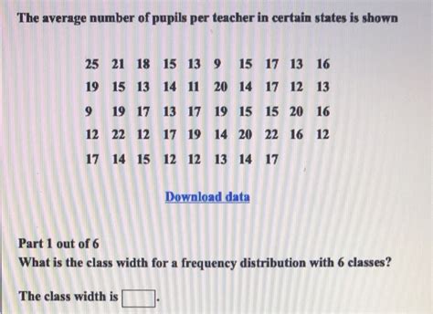 solved what is the class width for a frequency distribution