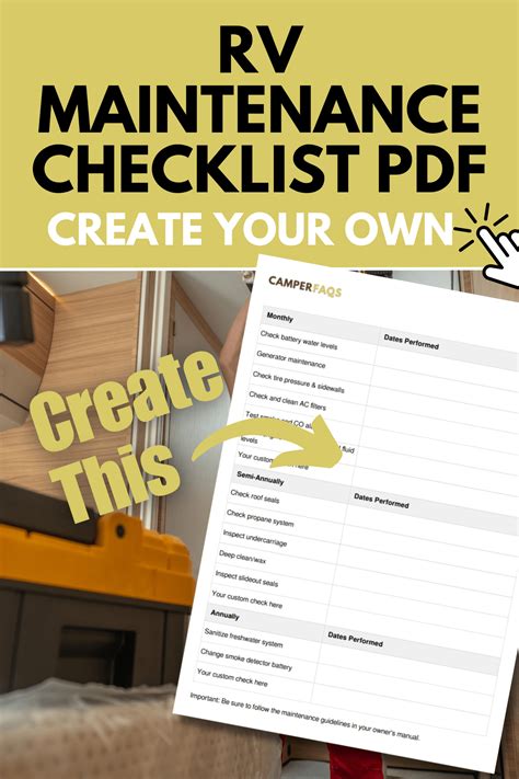 Rv Maintenance Checklist Pdf Create Your Own
