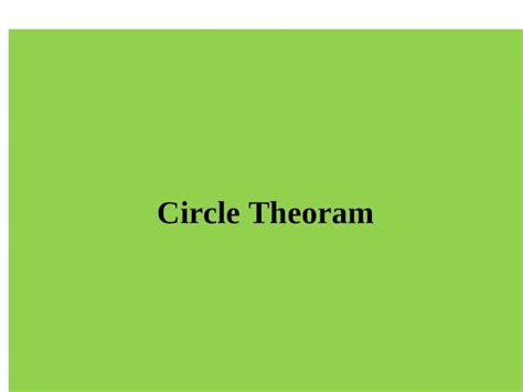 Ppt Circle Theoram Diameter Circumference Radius Chord Major Segment
