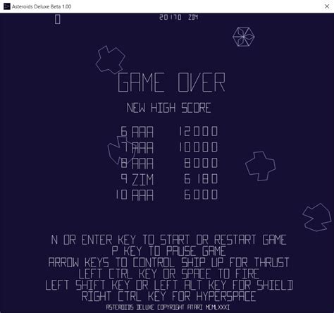 Panther Games Asteroids Deluxe