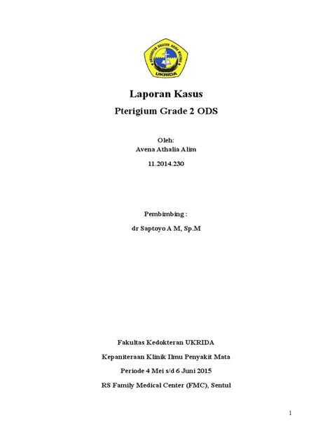 Pterigium Grade 2 Ods Pdf