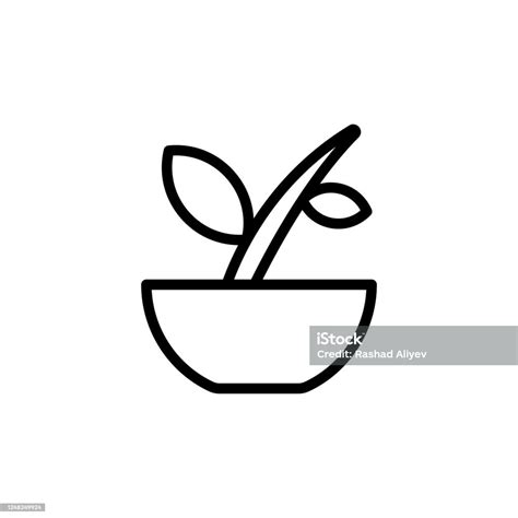 碗葉藥草圖示簡單的行輪廓的替代醫學圖示的向量元素 Ui 和 Ux網站或移動應用程式向量圖形及更多住宅廚房圖片 住宅廚房 住宅房間 傳統