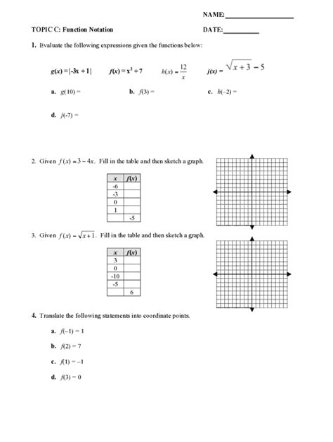 Fillable Online Solved Function Notation 1 Evaluate The Following