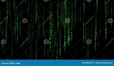 rain of symbols on black background raining code effect animation