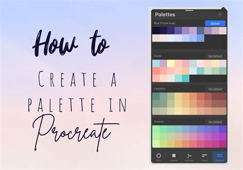 how to create a colour palette on procreate with video