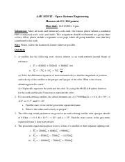 Homework Pdf Aae Space Systems Engineering Homework