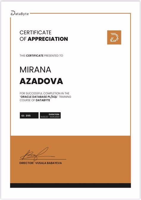 Mirana Azadova On Linkedin Finally I Completed The Course Of Plsql Successfully I Am Grateful To