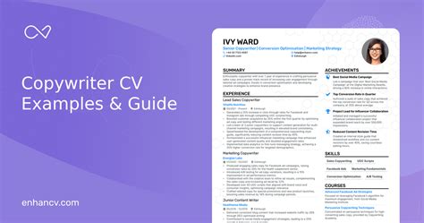 Copywriter Cv Examples And Guide For 2025