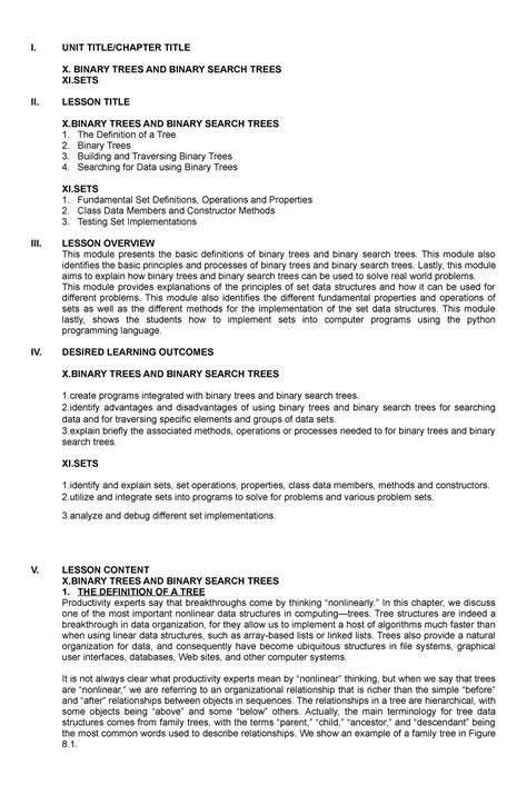 Data Structures And Algorithms Im6 I Unit Titlechapter Title X