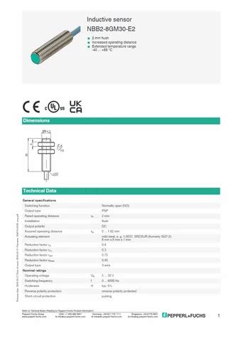 Inductive Sensor Nbb2 8gm30 E2 At Rs 805 Pandf Proximity Sensor In