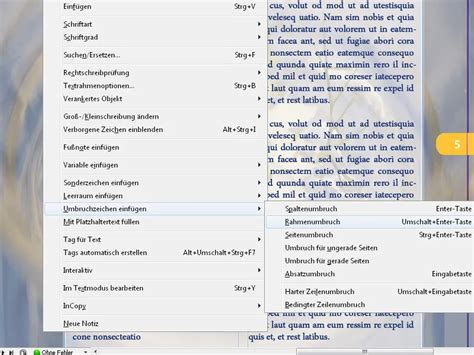 utiliser le menu contextuel dans adobe indesign