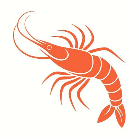 Premium Vector Shrimp Vector Silhouette White Background