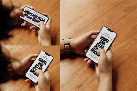 6224 简约干净的手机 Iphone 握持模型 Holding Iphone Mockup 果觅网（gooodme）