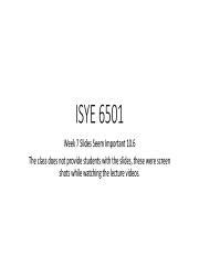 ISYE 6501 Week 7 10 6 Pdf ISYE 6501 Week 7 Slides Seem Important 10 6