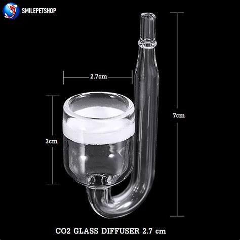 Co2 Glass Diffuser U Conector หัวกระจาย Co2 สำหรับตู้ไม้น้ำ พร้อม