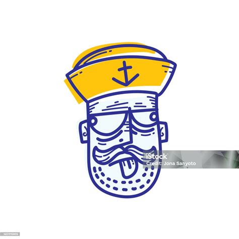 Drunk Sailor Doodle Illustration Stock Illustration Download Image
