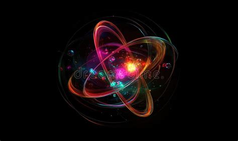 Colorful Abstract Representation Atom Vibrant Energy Particles
