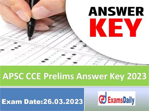 Apsc Cce Prelims Answer Key 2023 Out Download Combined Competitive