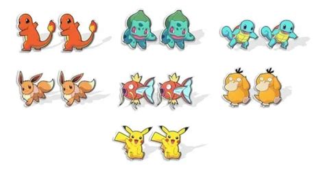 Aretes De Pokemon Modernos Pendientes De Pikachu Y Amigos
